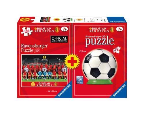 PUZZLE - BELGIUM RED DEVILS BIPACK 3D ET 100 PCS - Puzzle - Achat ...