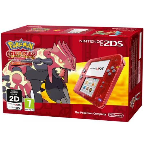 Nintendo 2DS Roja transparente + Pokémon Rubí Omega - Consola portátil ...