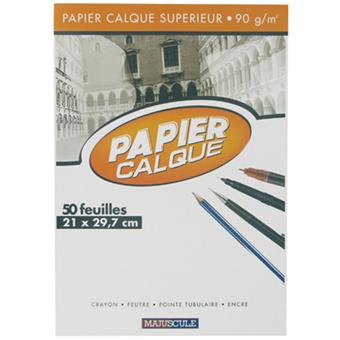 Majuscule - Papier Calque Uni 90g A4 - Bloc De 50f - Papier Fantaisie ...