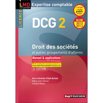 DCG 2 Droit des sociétés et autres groupements des affaires - broché ...