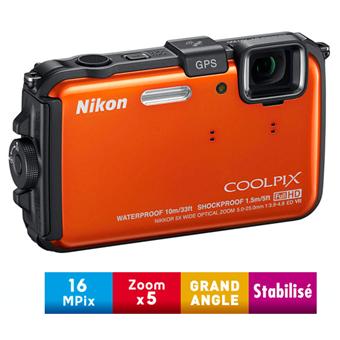 Nikon CoolPix AW100 Orange (étanche -10 m) - Appareil photo compact ...