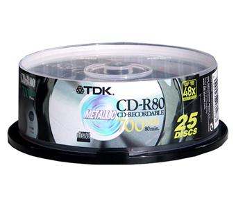 TDK CD-R Metallic 80 min x 25 - CD vierge - Achat & prix | fnac