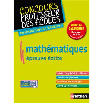 Mathematiques (concours professeur des ecoles) 2012 Tome 1 - broché ...