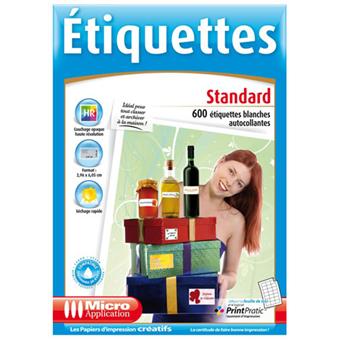 Micro Application étiquettes standard - Papier d'impression | fnac Belgique