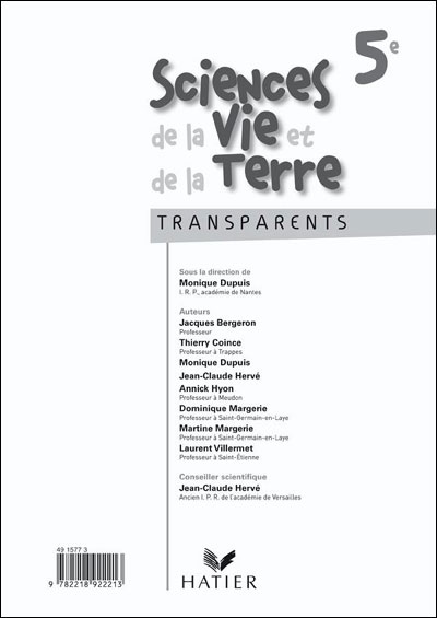 Svt 5e - Transparents - broché - Dupuis-M+bergeron-J+ - Achat Livre | fnac