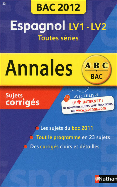 Annales bac 2012 espagnol cor Edition 2012 - broché - Sylvie Duru - Achat Livre | fnac
