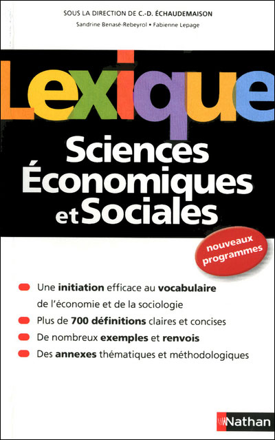 Lexique sciences economiques et sociales - broché - Claude-Danièle ...