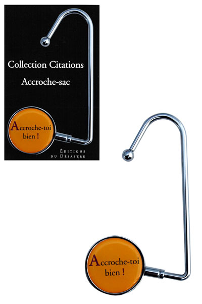 Accroche sac métal jaune - Citation Accroche-toi Métal H6 L9.5cm ...