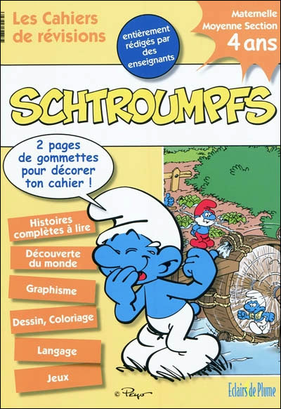 Les Schtroumpfs - Livre avec gommettes - Cahier de révision Schtroumpfs ...