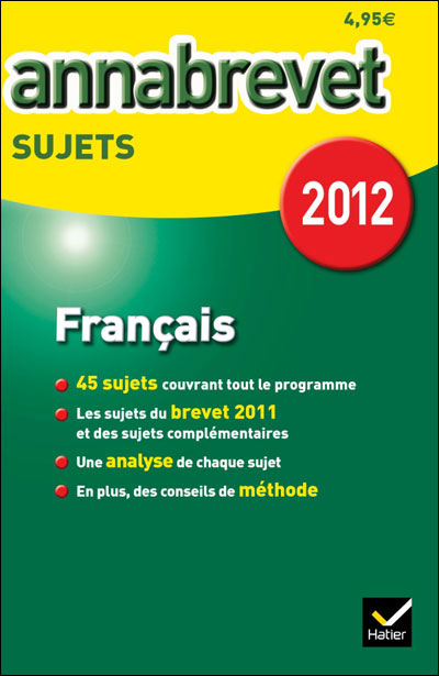 Annabrevet français toutes séries Sujets - Edition 2012 - Poche ...
