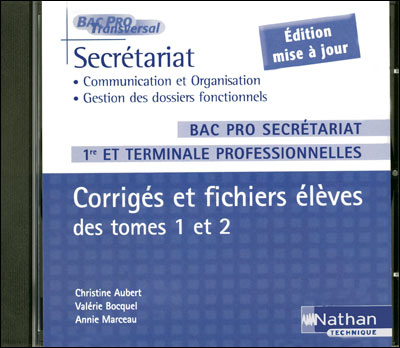 Secretariat t1/2 bpro secretariat 1re et terminale professionnelles cdr Tome 1 - Livre CD-ROM ...