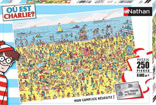 Nathan Puzzle Où es Charlie ? Charlie à la plage 250 pièces - Puzzle ...