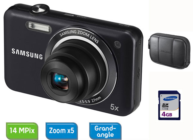 Pack Fnac : Samsung ES74 Noir + Etui + Carte SDHC 4 Go - Appareil photo ...