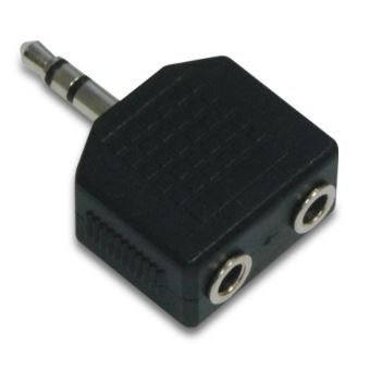 Double Jack 3,5 mâle / 2 x 3,5 femelles METRONIC 460015 noir ...