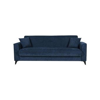 Canape droit [en.casa] 3 places en tissu bleu 85 x 230 x 89 cm - Achat ...