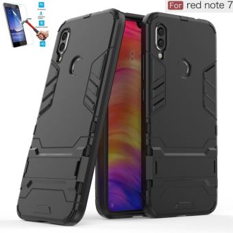Xiaomi Redmi Note 7 Anti Choc Noir + Film Verre Trempé Coque Housse ...