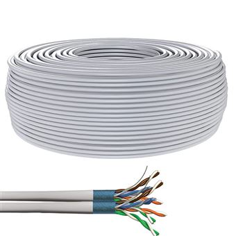 KOMELEC Câble ethernet cat 6 rigide blindé 300m - Câbles réseau - Achat ...