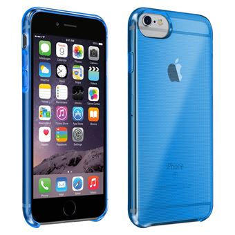 Coque iPhone SE 2020/8/7/6/6S Silicone semi-rigide Fin Translucide bleu ...