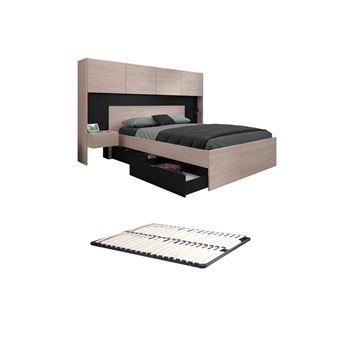 -74€90 sur Lit 160 x 200 cm avec rangements et chevets - Coloris ...