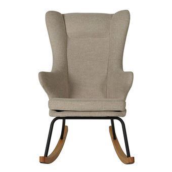 Les Tendances Fauteuil à bascule tissu beige Luxare - Rocking chair ...