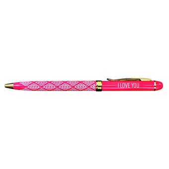 Stylo fin en métal laqué rouge - I love you - Stylo à bille - Achat ...
