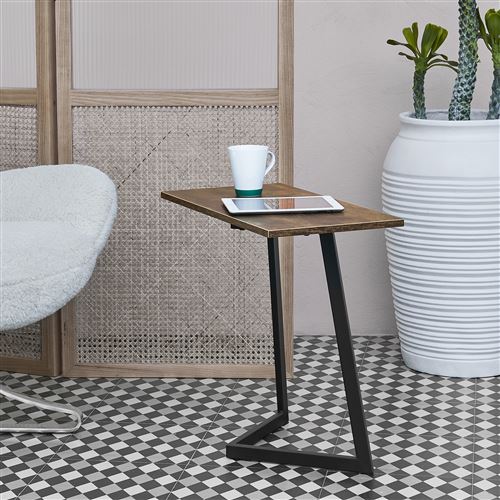 Table d'appoint rectangulaire Kalundborg 55 x 60 x 30 cm effet bois foncé [en.casa] - Achat ...