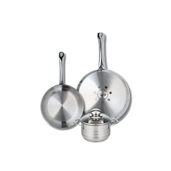 Ensemble de 2 Poêles de cuisson 24 et 28 cm et 1 faitout 14 cm Elo Profi Brillant - Casserole ...