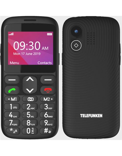 Téléphone mobile portable senior S520 Noir TELEFUNKEN 2G - Téléphone ...