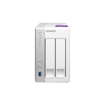 QNAP TS-231P - Serveur NAS - 2 Baies - SATA 6Gb/s - RAID 0, 1, JBOD - RAM 1 Go - Gigabit ...
