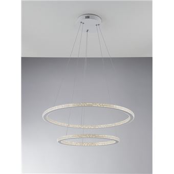 Fan Europe Luce_Ambiente_Design - Luminaire suspendu en cristal circulaire à 2 niveaux à DEL ...