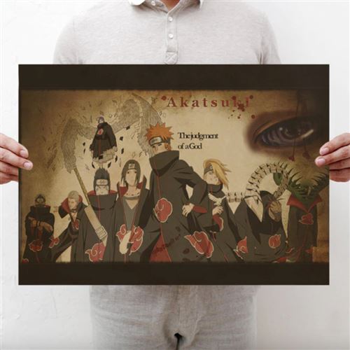 Poster en papier Kraft Vintage Naruto Akatsuki Itachi 50.5x35 cm ...