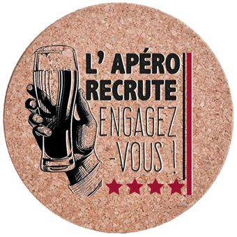 ENESCO Sous plat rond magnétique en liège - L'apéro recrute - Diamètre ...