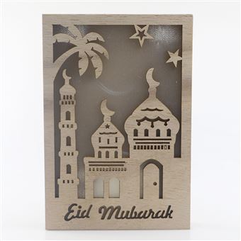 Lampe LED suspendue en bois Eid Mubarak Fongwan décorations de fête ...