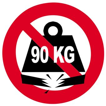 Charge maximale 90 KG - 10cm - Sticker/autocollant - Autocollant et ...