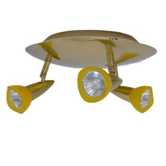 Xelux - Plafonnier Xelux laiton brossé 3 spots orientables 50W - Achat ...