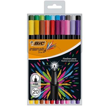Pochette de 20 feutres à pointes fines Bic Intensity - Feutre - Achat ...
