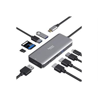 Hub usb c displayport, selore usb c double hdmi, adaptateur multiport vers dual hdmi, pd 100w ...