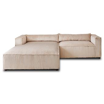 Ela - canapé d'angle gauche - 4 places - en velours côtelé grosses ...