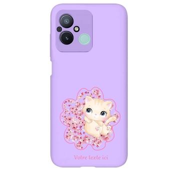 Coque violet Redmi 12C et 11A chat fleur cerisier - Coque et étui ...