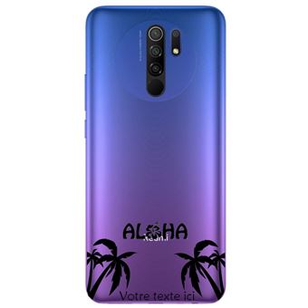 Coque en silicone pour Xiaomi REDMI 9 avec motif palmier noir et aloha ...