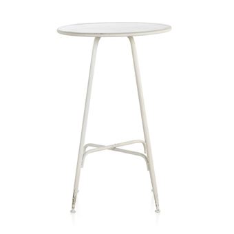 Table bar ronde en métal coloris blanc - Ø 65 x Hauteur 97 - Achat ...