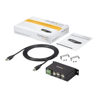 StarTech.com Hub USB 2.0 4 ports - Hub USB-A industriel en métal - Hub ...