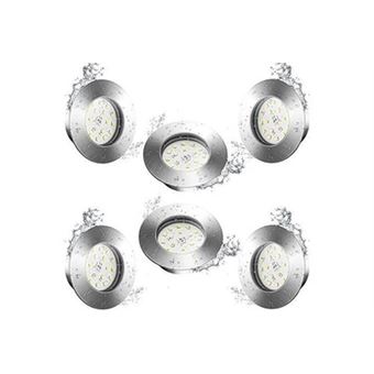 Ip44 spot encastrable salle de bain, wowatt 6 x 6w led spots encastrables extra plat 6000k blanc ...