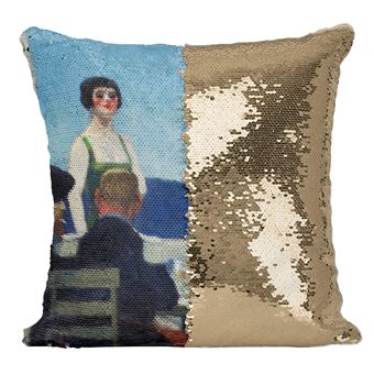 Fabulous Coussin avec Housse Sequin - Paillettes Doré Soir Bleu Mime ...
