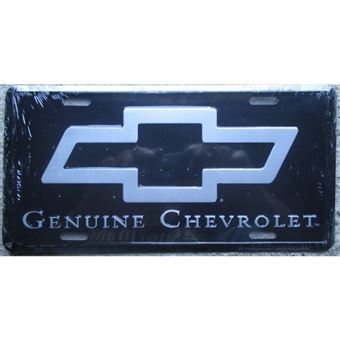 plaque d'immatriculation chevrolet genuine noir tole deco us - Achat ...