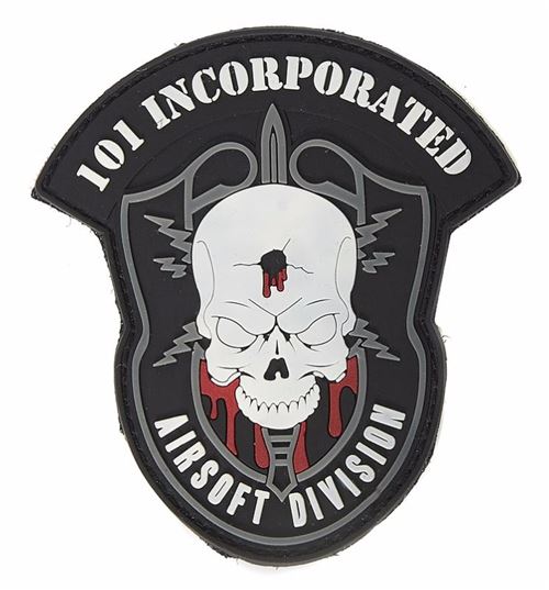 Ecusson scratch blason 101 incorporated airsoft division noir - Pins et ...