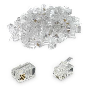 Connecteurs RJ9 4P4C Mâles Waytex 37164 pour câble téléphonique RJ9 ...