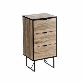 Meuble de rangement coloris naturel/noir - Longueur 40 x Profondeur 35 ...