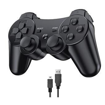Manette Sans Fil Bluetooth pour PS3 Gamepad Double Vibration avec Câble ...