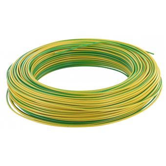 Câble d’installation H07V-U 25 m 1.5mm² jaune et vert avec isolant en ...